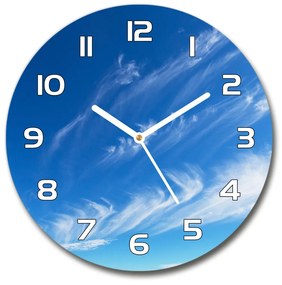 Wallmuralia Skleněné hodiny kulaté Modrné nebe fi 30 cm
