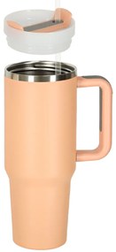 Creative Corner Termohrnek s brčkem a rukojetí termoska 1200ml pudrově růžový