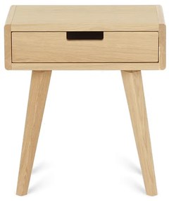 Benlemi Zaoblený noční stolek ze dřeva LUNA FLO přírodní Kvalita dřeva: 1. Dubový masiv třídy A