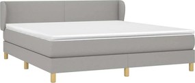 Box spring postel s matrací světle šedá 160 x 200 cm textil 3126653