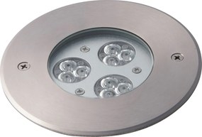 FAN LED-IRIDE-R12 Pochozí venkovní LED svítidlo IRIDE DC12/24V stříbrná, hliník, 9x1 W, RGB, stmívatelné, IP67, 12,5 x 6,6 cm - FANEUROPE