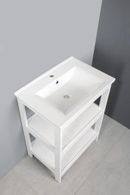 Aqualine Aqualine, ETIDE policová umyvadlová skříňka 61,5x85x44 cm, matná bílá, ET610