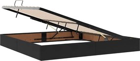 Postel s úložným prostorem a matrací Černá 200 x 200 cm samet 3372113