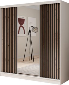 ADRK Furniture Šatní skříň s zrcadlem Ida 200 ADRK-SW-IDA-WB-200
