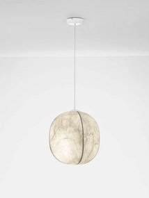 Bílé kovové závěsné svítidlo s textilním stínidlem ø 42 cm Pierida – Nova Luce