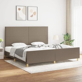 Rám postele bez matrace taupe 200 x 200 cm textil 3124923