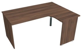 Stůl ergo levý 160*120 cm - Hobis Gate GE 2005 L Dekor stolové desky: ořech, Dekor lamino podnože: ořech, Barva nohy: černá