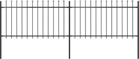 vidaXL Zahradní plot s hroty ocelový 3,4 x 1 m černý [277612]
