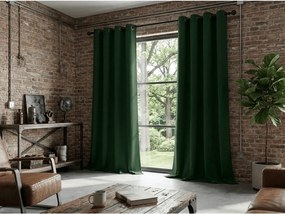 Závěs OXFORD LIGHT 140x250 cm, tmavě zelený Zavěšení: Kovové kroužky