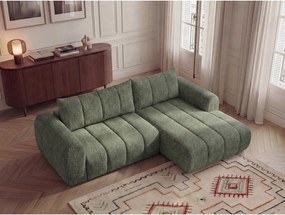 Zelená rohová pohovka (pravý roh/s lenoškou) Nesty – Bobochic Paris
