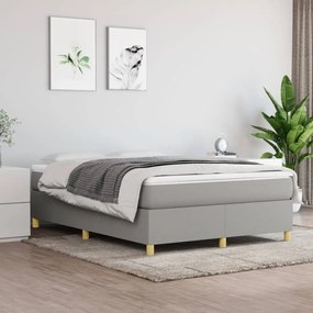 Box spring postel s matrací světle šedá 140 x 190 cm textil