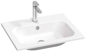 Ravak Chrome Slim - Umyvadlo 60x49 cm, s přepadem, s otvorem pro baterii, bílá XJG01160001