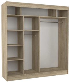 Šatní skříň s posuvnými dveřmi Keita - 200 cm Barva: Černá