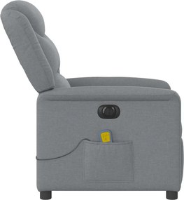 Elektrické masážní polohovací křeslo světle šedé textil 3303184