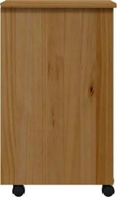 vidaXL Zásuvková skříňka na kolečkách MOSS masivní borové dřevo [355903] Barva: medová hnědá