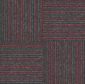 Balta koberce Kobercový čtverec Sonar Lines 4520 červenočerný - 50x50 cm
