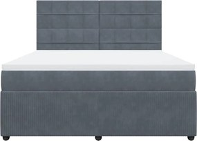 Box spring postel s matrací tmavě šedá 180x200 cm samet 3292407