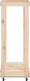 vidaXL Stojan na dřevo na kolečkách 76,5x40x108 cm masiv borovice [832325] Barva: Hnědá