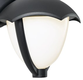 Chytré venkovní nástěnné svítidlo černé s opálovým sklem vč. LED IP54 - Classica