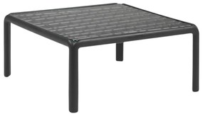 Nardi Antracitově šedý plastový zahradní konferenční stolek Komodo Tavolino Vetro 70 x 70 cm