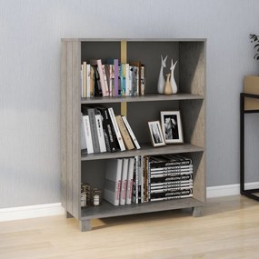 Knihovna HAMAR světle šedá 85 x 35 x 112 cm masivní borovice 340487