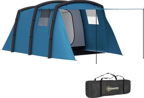 Inflatabilní stan Outsunny pro 3-6 osob s pumpou - stan na kempování UV50+ pro rodiny, větruodolný a rychlo-setup stan na 3 sezóny | Aosom