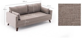 Designová rozkládací sedačka Marisela 208 cm krémová