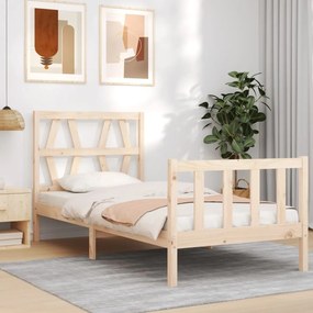vidaXL Rám postele s čelem 100 x 200 cm masivní dřevo [3192482] Barva: Přírodní