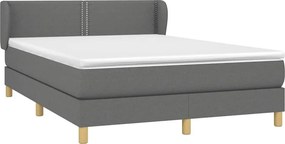 Box spring postel s matrací tmavě šedá 140x200 cm textil 3126726