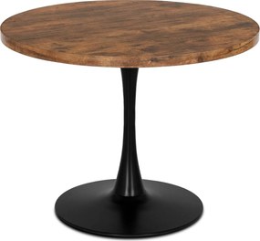 Kulatý jídelní stůl LINO 100 cm dub rustikální/černý