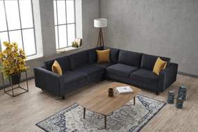 Hanah Home Rohová pohovka KALE antracitová samet