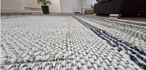 HU Šedo-béžový moderní koberec Boho 872-S s motivem obdélníků Rozměr: 60x100 cm