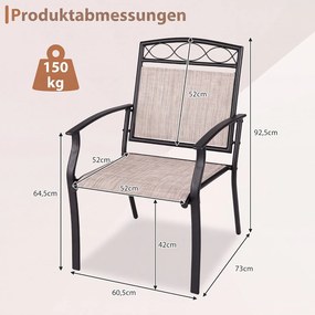 Costway Zahradní židle2Set terasových židlí odolných proti povětrnostním vlivům