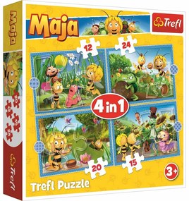 Trefl Puzzle Včelka Mája Dobrodružství 4v1 (12,15,20,24 dílků)