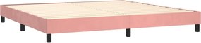 Box spring postel s matrací růžová 200x200 cm samet 3141388
