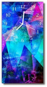 Nástěnné hodiny vertikální Umělecká grafika modrá