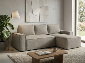 Rozkládací oboustranná sedací souprava do L SMART BOUCLE 232x143 cm, šedobéžová