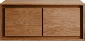 Hnědá závěsná skříňka pod umyvadlo z teakového dřeva 90x40 cm Kenta – Kave Home