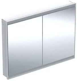 Geberit ONE - Zrcadlová skříňka s LED osvětlením, 1200x900x150 mm, 2 dvířka, vestavná, hliník 505.805.00.1