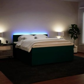 Box spring postel s matrací tmavě zelená 180x200 cm samet 3290103