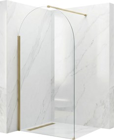 Bezrámová sprchová zástěna REA HEAVEN GOLD BRUSH 100 cm, zlatá kartáčovaná/transparent - bez vaničky