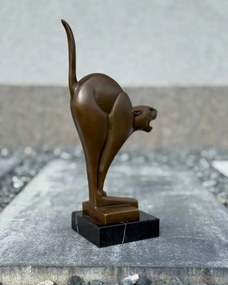Bronzová socha Kočka – art deco zvířecí figurka