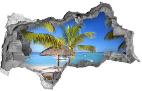 Wallmuralia Nálepka fototapeta 3D výhled Pláž Mauricius 95x73 cm