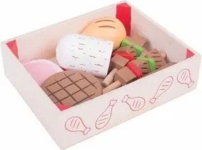 Bigjigs Toys Dřevěné uzeniny v krabičce / od 18 měsíců