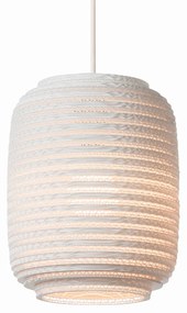 Závěsné válcové kartonové svítidlo Ausi Dekor: Bílý, Rozměr: ø 190 mm x 240 mm