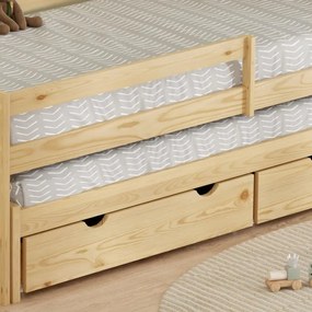 Postel s přistýlkou a úložným prostorem, 90x200, přírodní, ELARA Kondela 0000412691