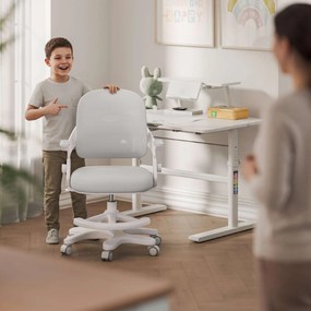 Dětská rostoucí židle MAXI - látka, síťovina, šedá