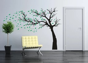 WALLVINIL Samolepky na zeď - Strom opadavý Barva: Hnědá tmavá, Velikost: 120x165 cm, Orientace: Pravá (Strom je nakloněn doprava)