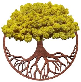 OznTo Obraz strom s mechem 30cm žlutý