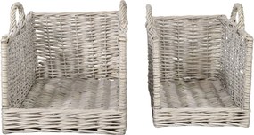 Sada 2ks proutěných košů s uchy French Basket Grey – 50*39*40/ 42*30*37 cm